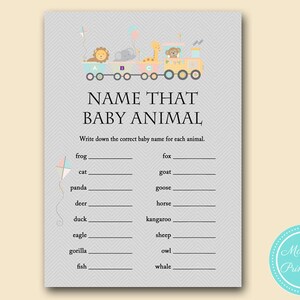 Name That Baby Animal Game, Baby Animal Names, Jungle Baby Shower Games ...