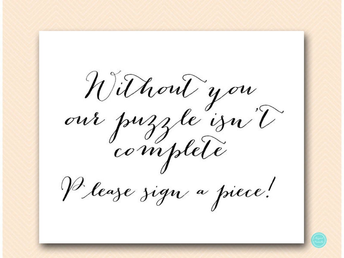 Without You Our Puzzle Isn't Complete Please Sign a Piece | Etsy