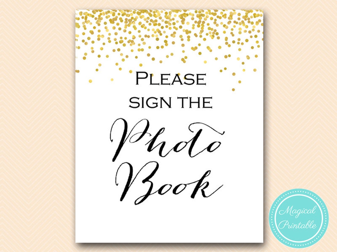 Please Sign Photo Book Instant Download Guestbook Sign | Etsy
