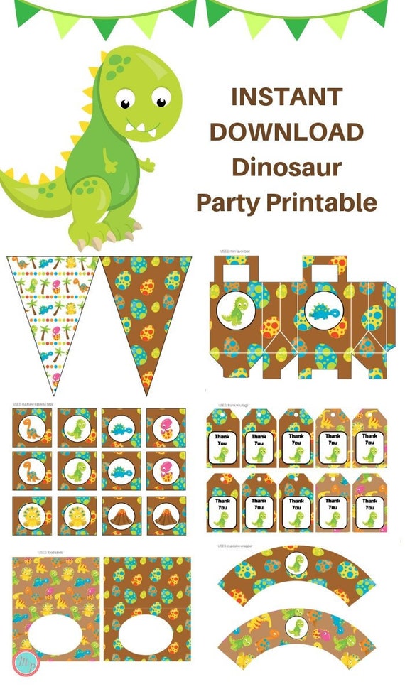 Dinosaur Party Printable, Dino Birthday, Dinosaur Baby Shower, NOT ...