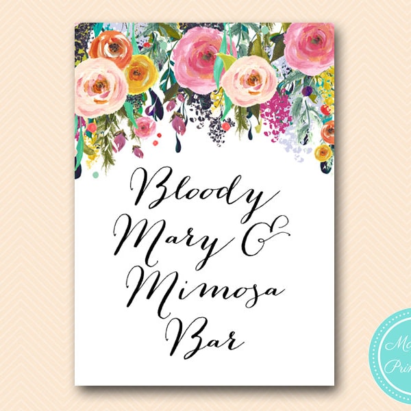 Mimosa and Bloody Mary Bar Sign - Etsy