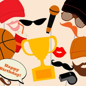 Print Yourself Basketball Photo Booth Party Props - Etsy
