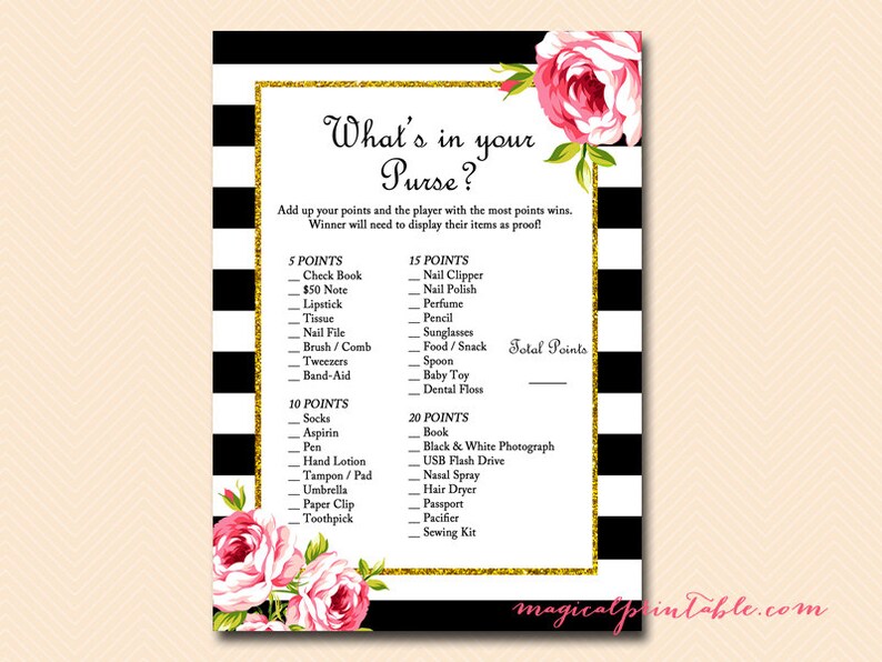 What's in Your Purse Purse Hunt Purse Raid Gold - Etsy