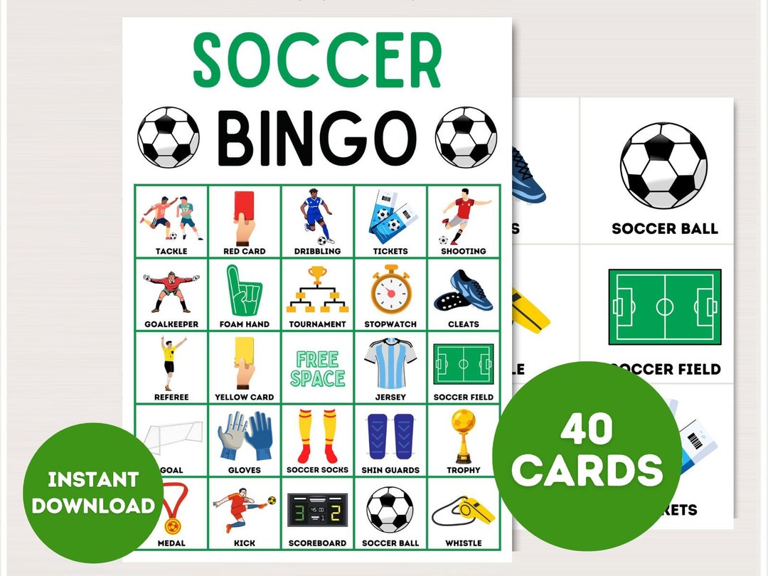 Soccer Bingo Cards, Printable Soccer Bingo, Download Soccer Bingo ...