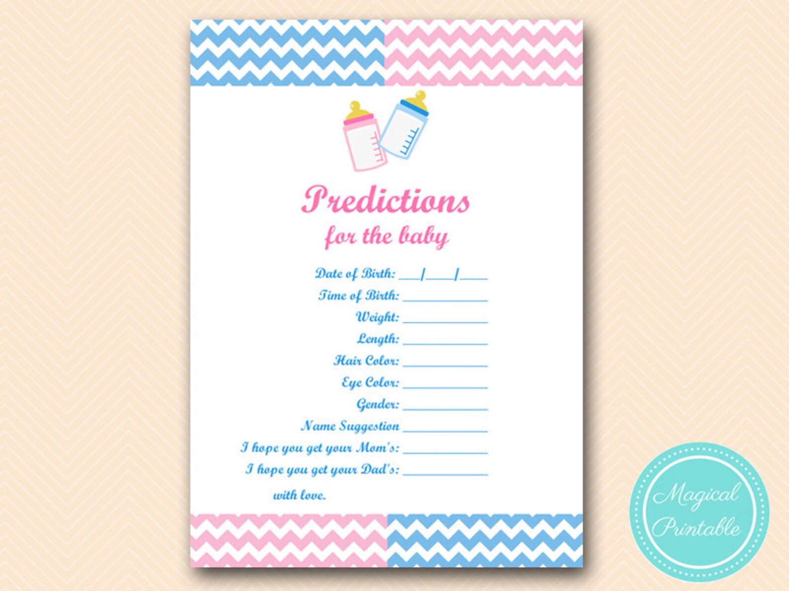 Instant Download, Pink or Blue Gender Reveal Party Games Printable ...