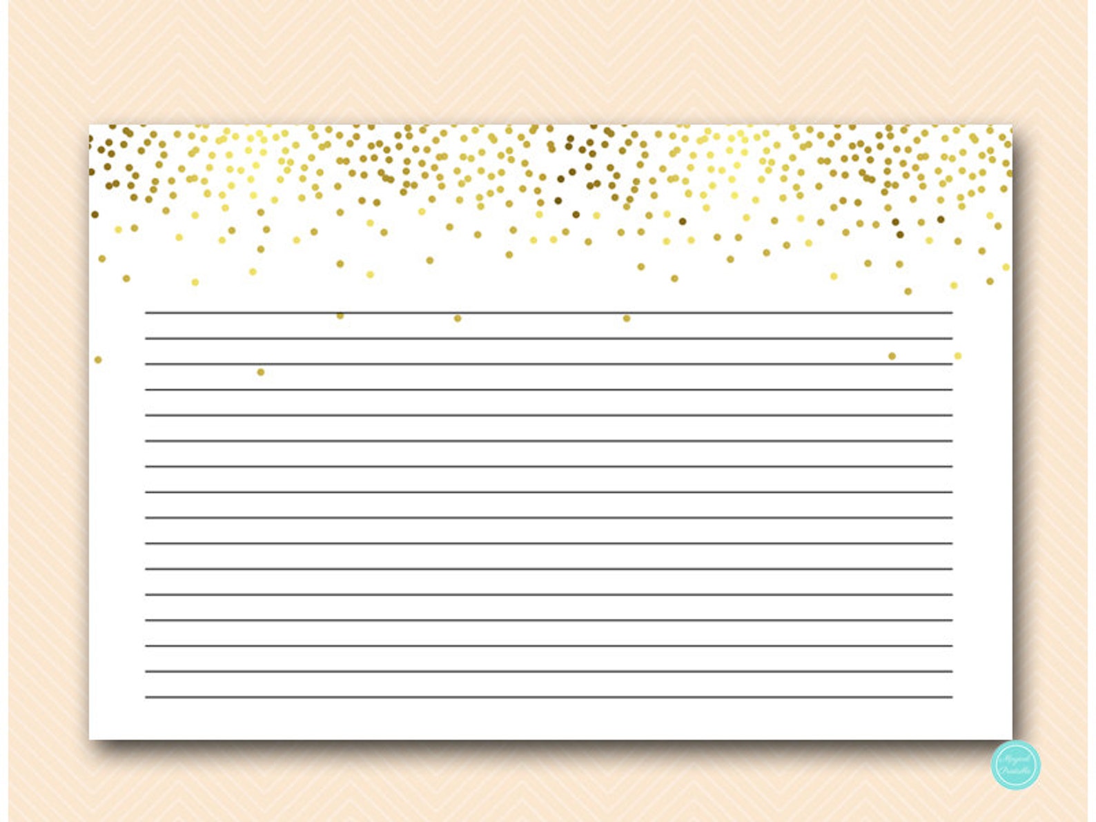 Gold Bridal Shower Recipe Cards Bridal Shower Recipe Recipe - Etsy