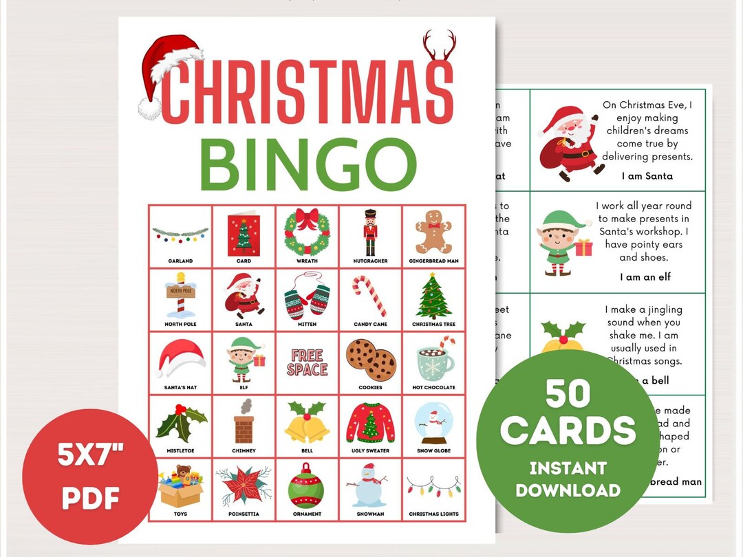 Christmas Bingo Cards, Printable Christmas Bingo, Christmas Party Game ...