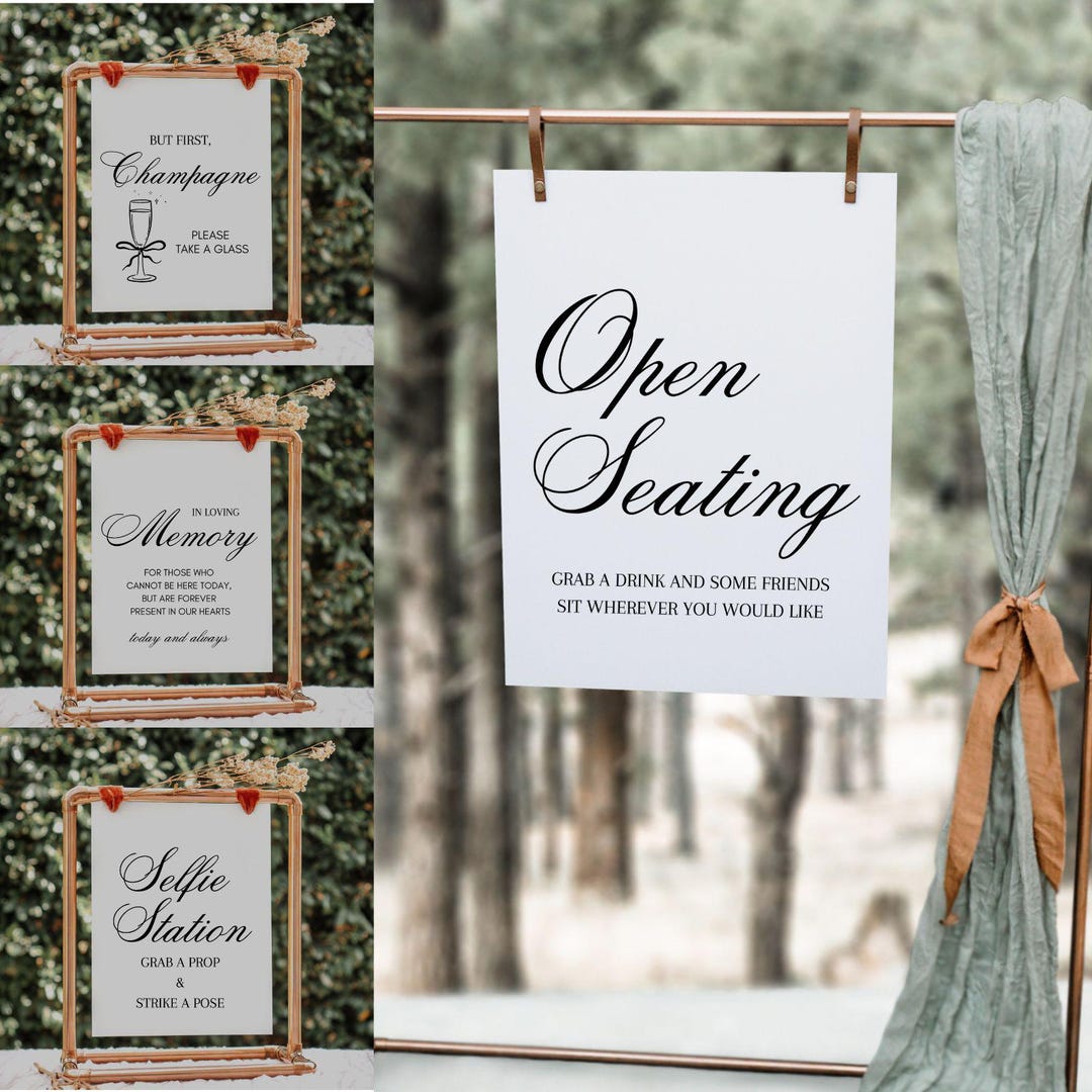 Elegant Wedding Signs, Editable Template, Elegant, Minimalist ...
