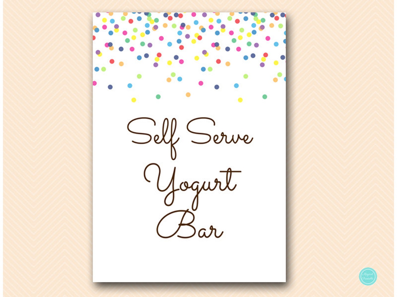 Self Serve Yogurt Bar Sign Printable Dessert Sign Yogurt Bar - Etsy