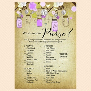 What's in Your Purse, Purse Game, What's in Bag, Rustic, Purple Mason ...