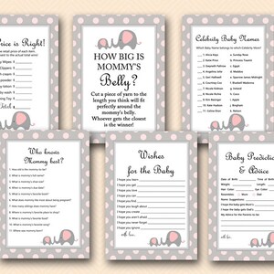 Elephant Baby Shower Games Package, Celebrity Baby Names, Baby ...