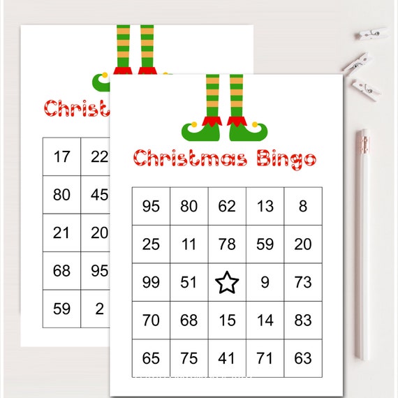 100x Christmas Bingo Cards, Printable Christmas bingo, Christmas Game ...