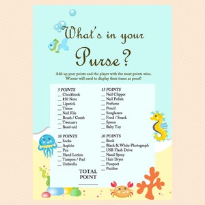What's in Your Purse Game, Purse Game, Purse Hunt, Beach, Sea, Under ...