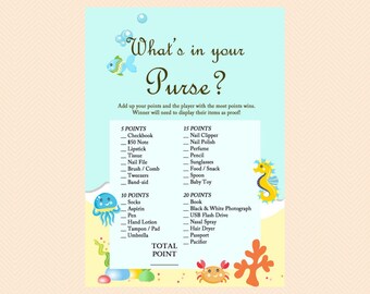 What's in Your Purse Baby Shower Game Under the Sea - Etsy