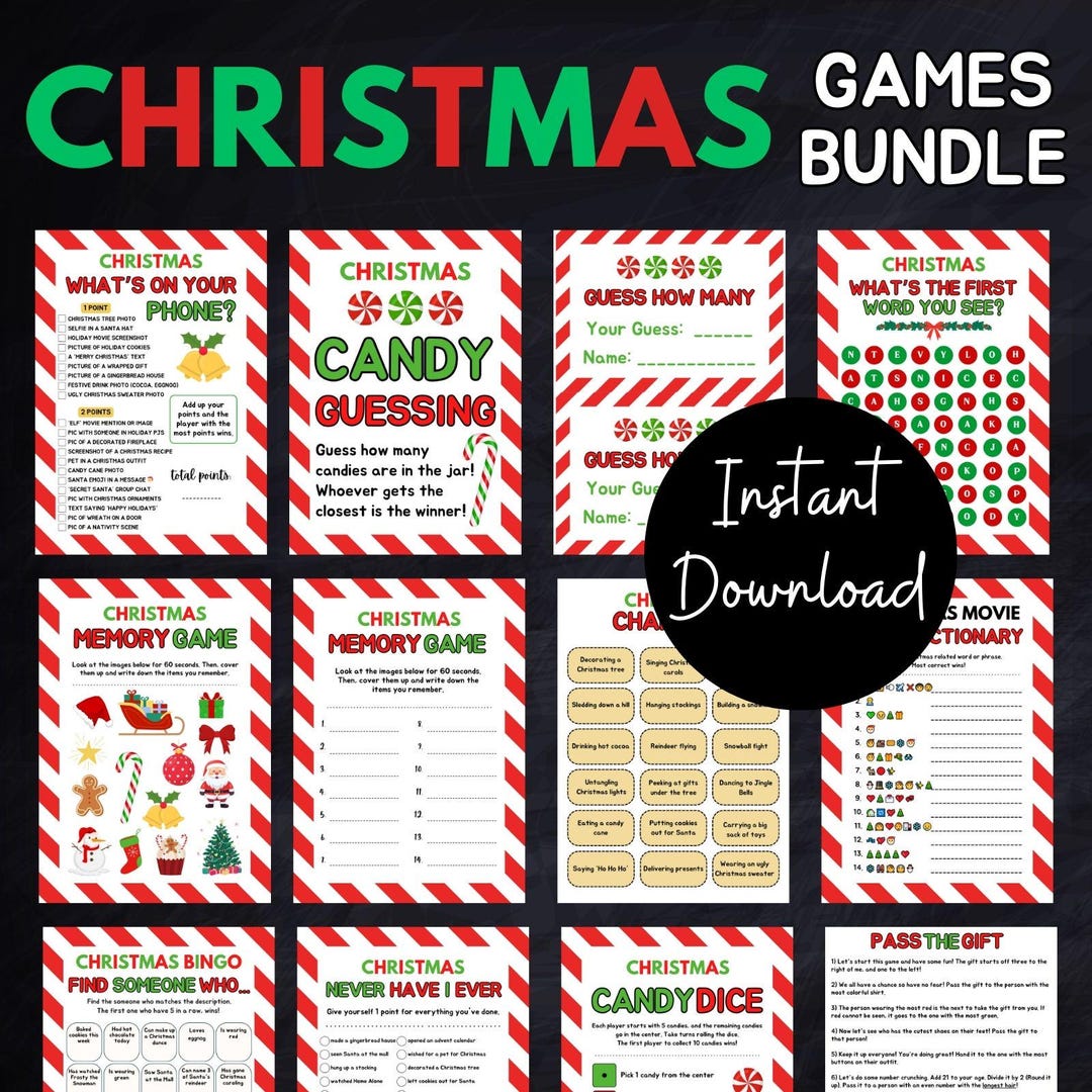 Christmas Games Bundle Printable, Christmas Activities, Christmas Party ...