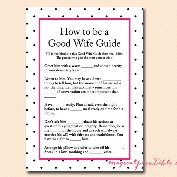 1950s Wife Guide Etsy