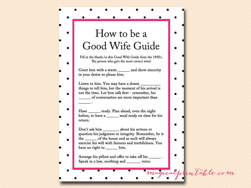 Good Wife Guide How to Be a Good Wife 1950's Good Wife - Etsy