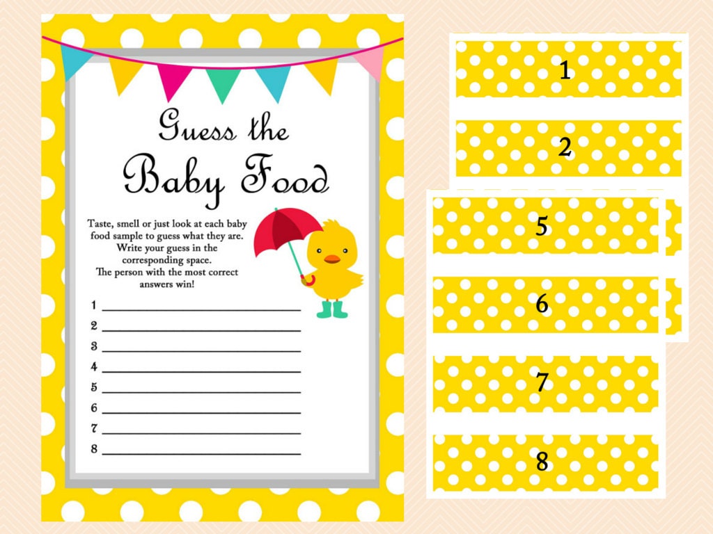 Baby Food Game Baby Food Jar Labels Guess the Baby Food - Etsy