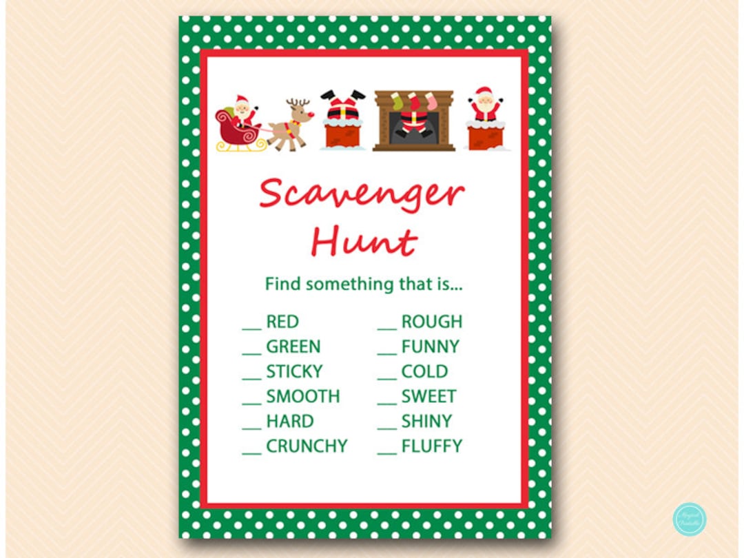 Kids Christmas Party Scavenger Hunt, Christmas Theme, Kid's Game ...