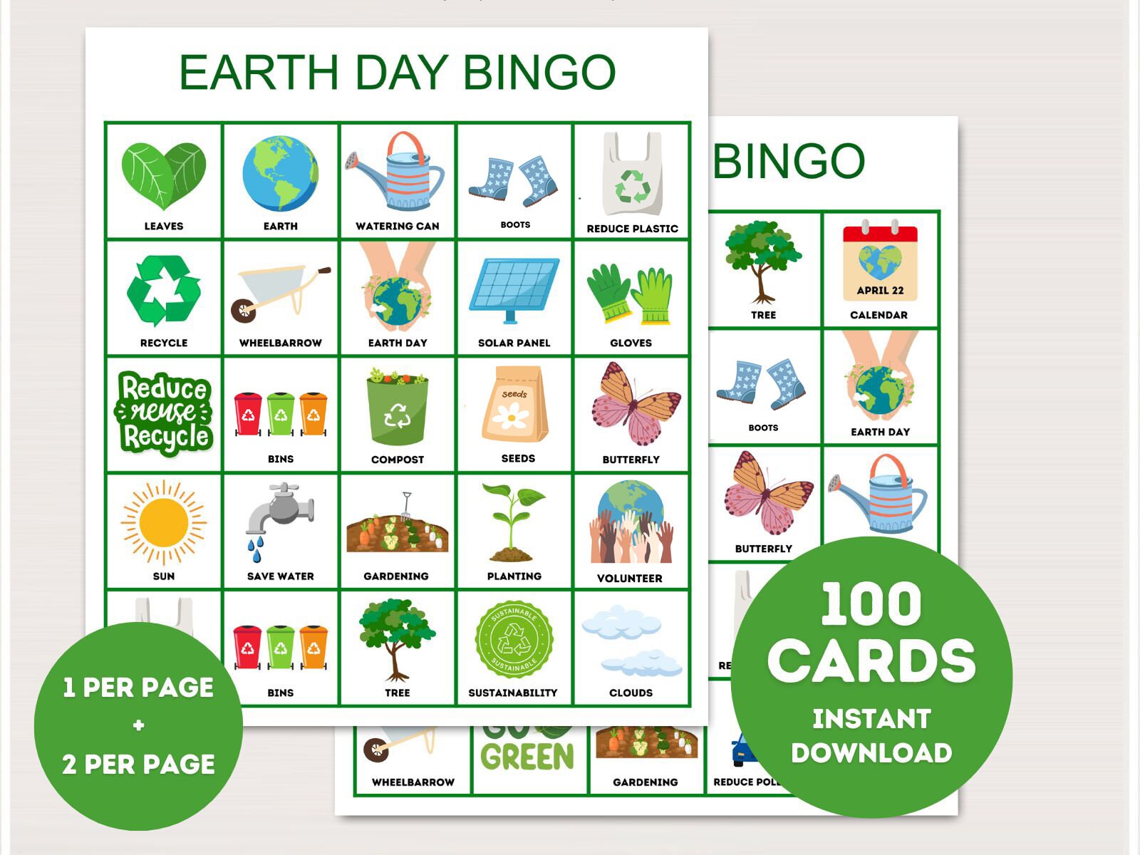 Earth Day Bingo Cards, Earth Day Bingo, Earth Day Game, Earth Day Party ...
