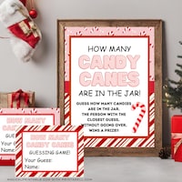 Christmas Candy Cane Guessing Game: Holiday Party Printable (digital ...