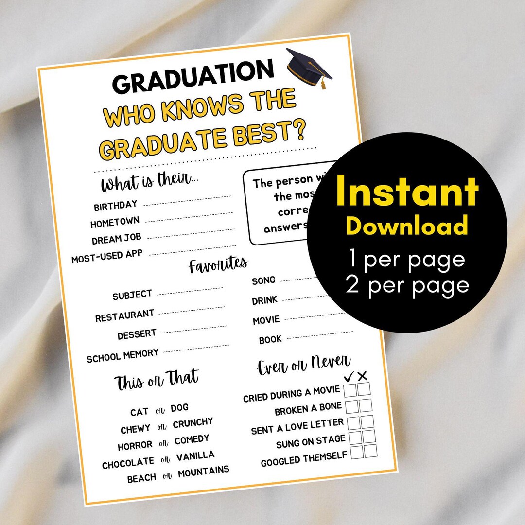 Who Knows the Graduate Best, How Well Do You Know the Grad, Graduation ...