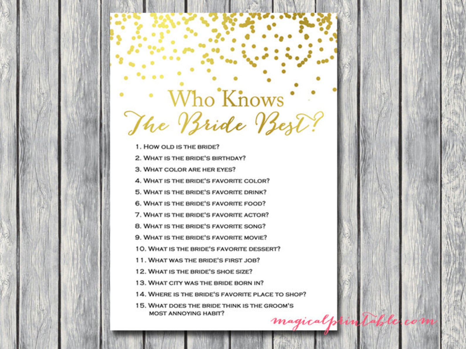 Who Knows the Bride Best How Well Do You Know Bride Bridal - Etsy