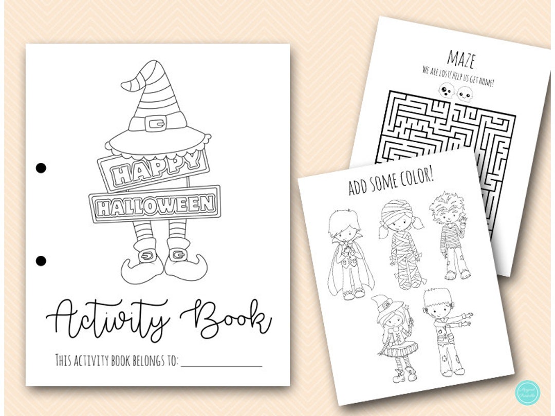 Printable Halloween Activities Book Pages, Kids Halloween Activity Book ...