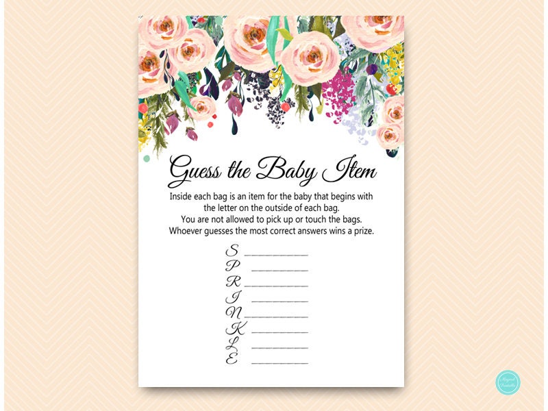 Guess the Baby Item Game Baby Sprinkle Game Printable Pink - Etsy