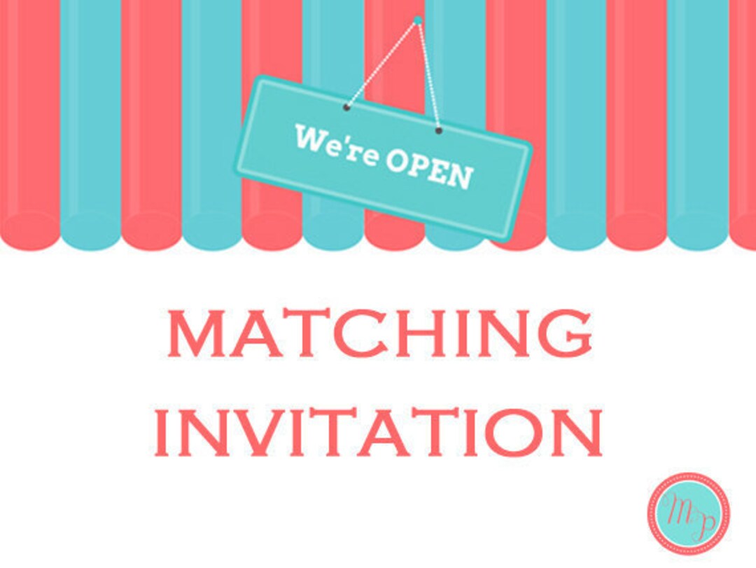 Matching Invitation - File Emailed Within 48 Hours - Etsy