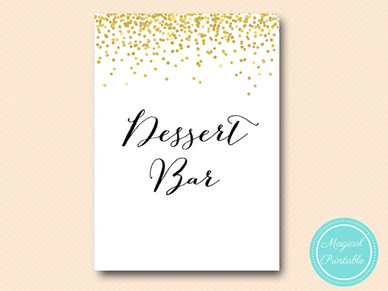 Dessert bar sign wedding dessert buffet sign Faux Gold | Etsy