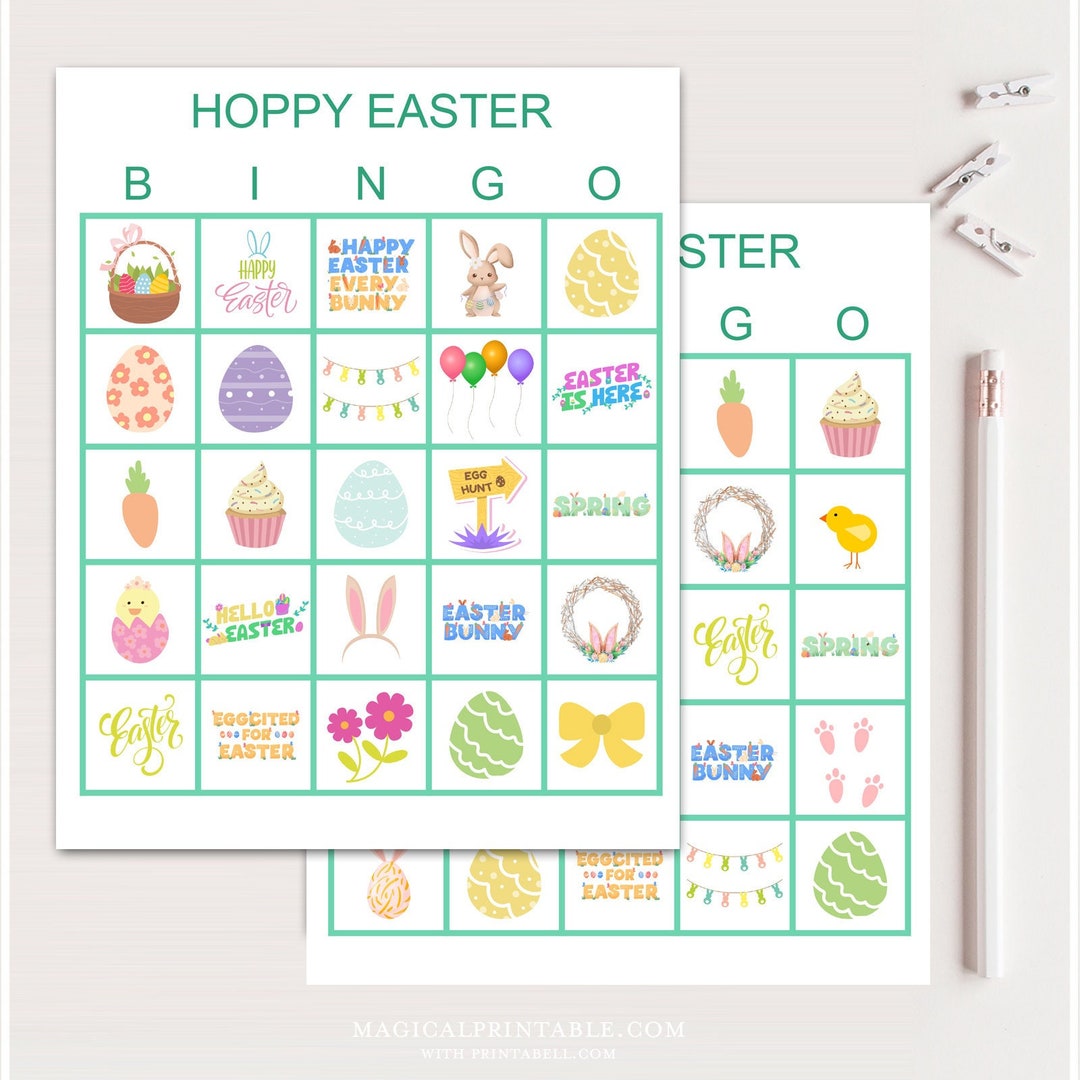 100x Hoppy Easter Bingo Cards, Printable Easter Bingo, Easter Party ...