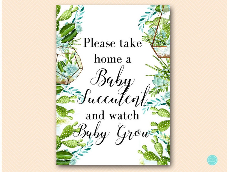 Watch baby grow sign Succulent baby Shower Succulent Favor | Etsy
