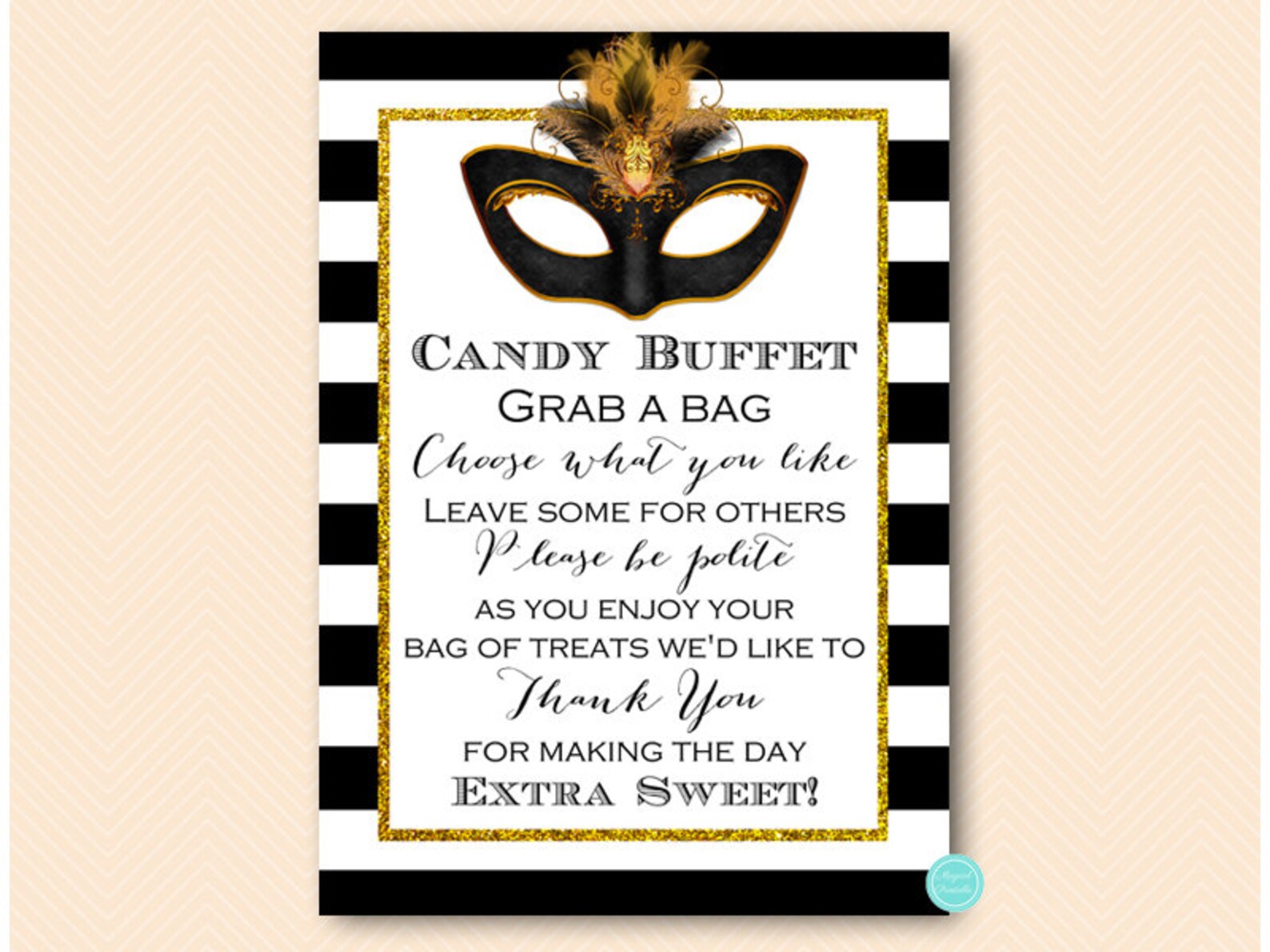 Gold Masquerade Party Table Signs Masquerade Decoration - Etsy