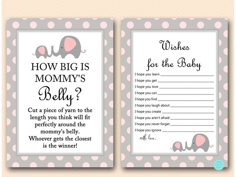 Elephant Baby Shower Games Package Celebrity Baby Names Baby - Etsy