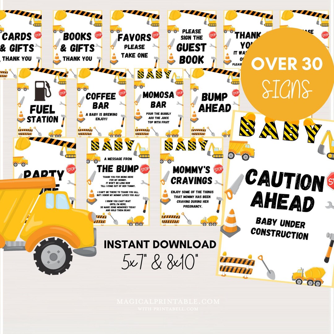 Baby Under Construction Signs, Printable Construction Signs ...