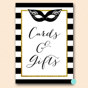 Black Masquerade Party Table Signs, Masquerade Decoration Signs, Mask ...