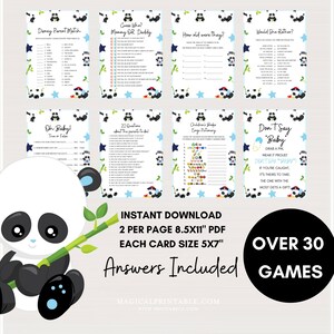SALE! 30 Baby Shower Games Bundle, Blue Panda Baby Shower Games ...