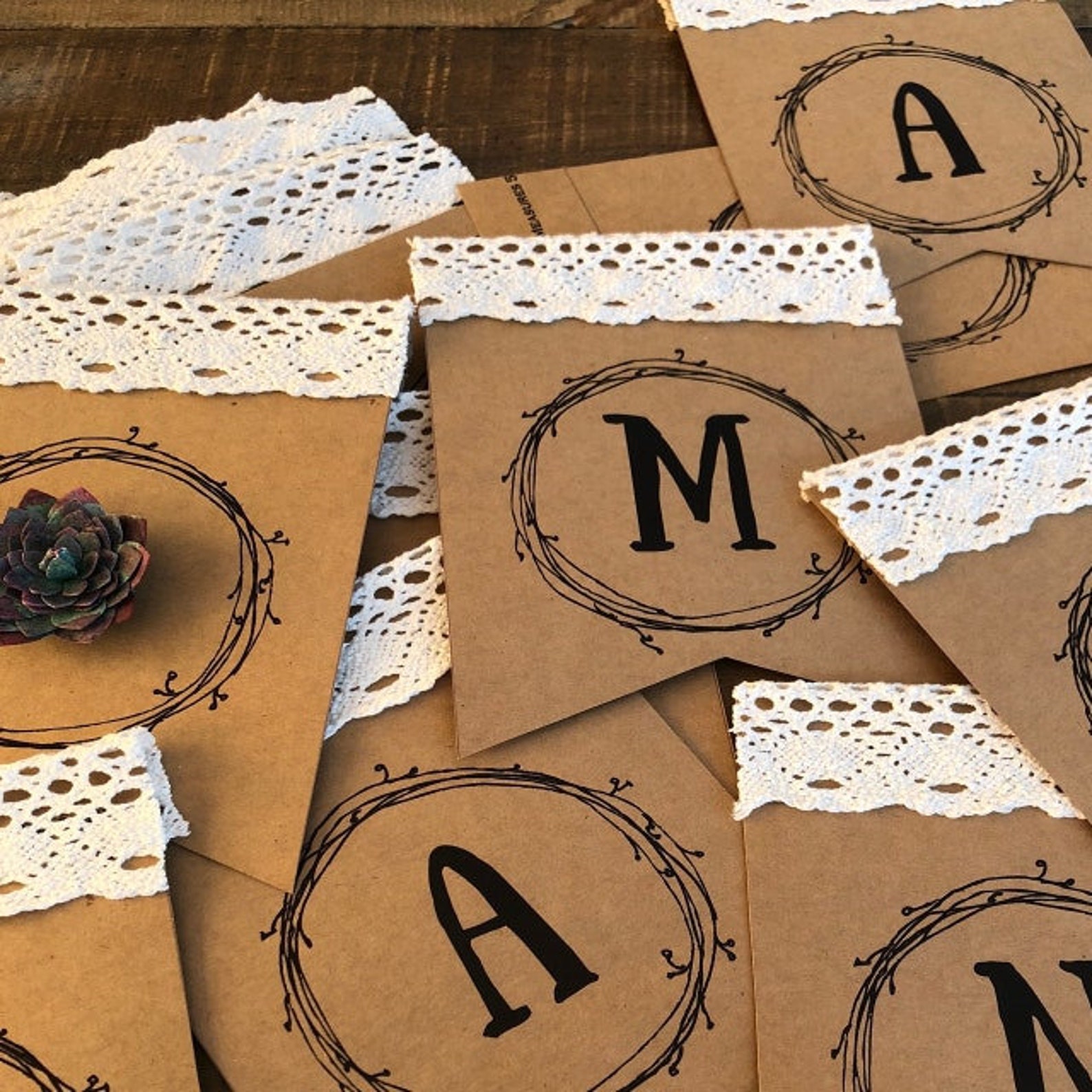 Wreath Banner Rustic Wedding Banner Instant Download | Etsy