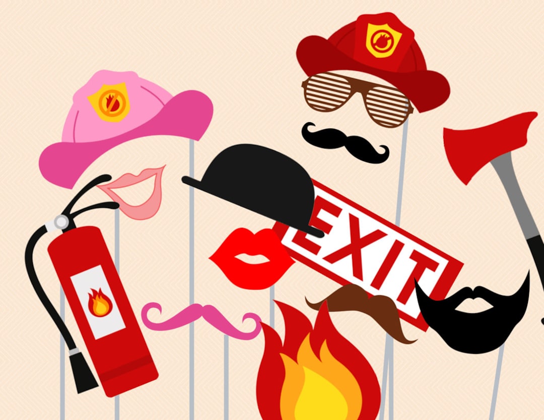 Print Yourself Fireman Photo Booth Party Props - Etsy