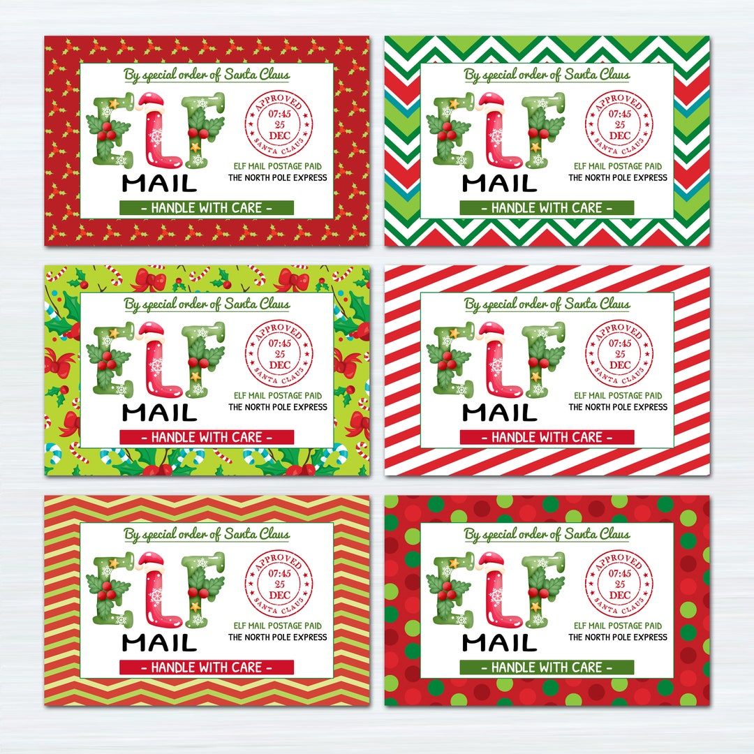 Christmas Mail Arrival Box Label Printable, Christmas Shipping Label ...