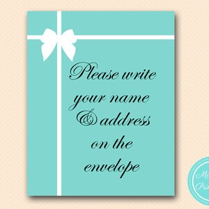 Please Write Your Name on the Envelope, Thank You Sign, Instant ...