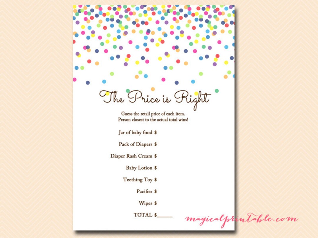 Price is Right, Baby Shower Price Tag Game, Baby Sprinkle, Baby Shower ...