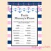 Pink and Navy Stripes, Girl Nautical, Pink, Nautical Baby Shower Games ...