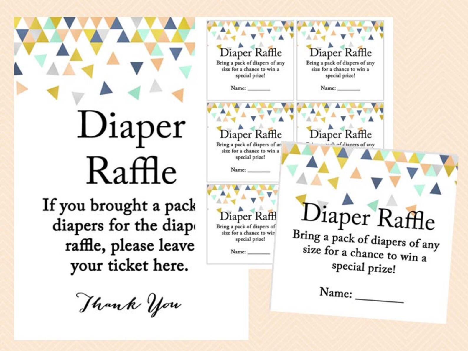 Diaper Raffle Diaper Raffle Insert Diaper Raffle Boy Diaper | Etsy