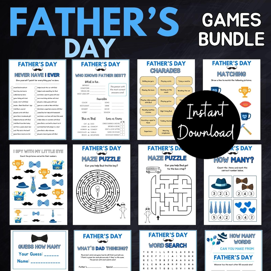 Father's Day Games, 20 Father's Day Activities, Father's Day Family ...