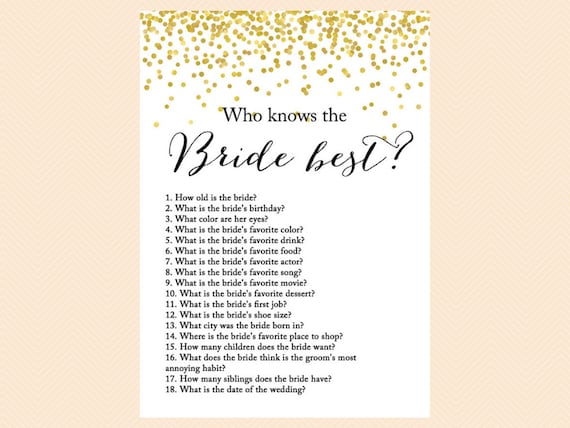Who Knows the Bride-to-be Best . Who Knows the Bride Best Bridal Shower ...