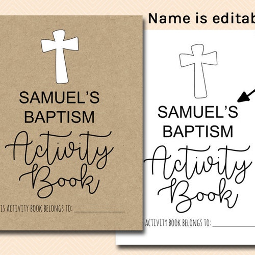 Baptism Kids Activity Book and Coloring Editable Baptism - Etsy