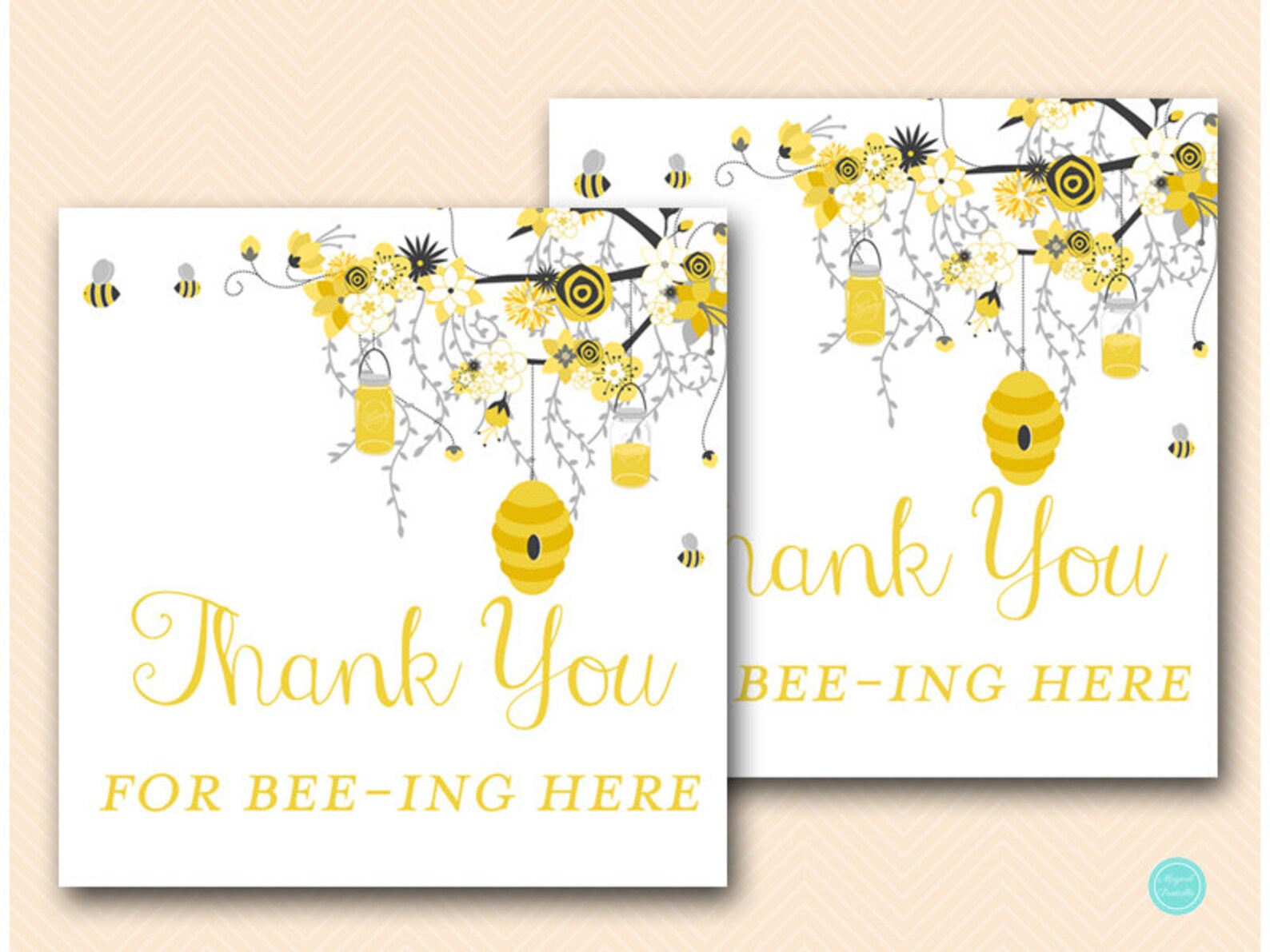 Thanks for BEEing Here Instant Download Bee Thank you Tags | Etsy