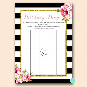 Black Stripes and Gold Birthday Games, Who Knows the Birthday Girl Best ...